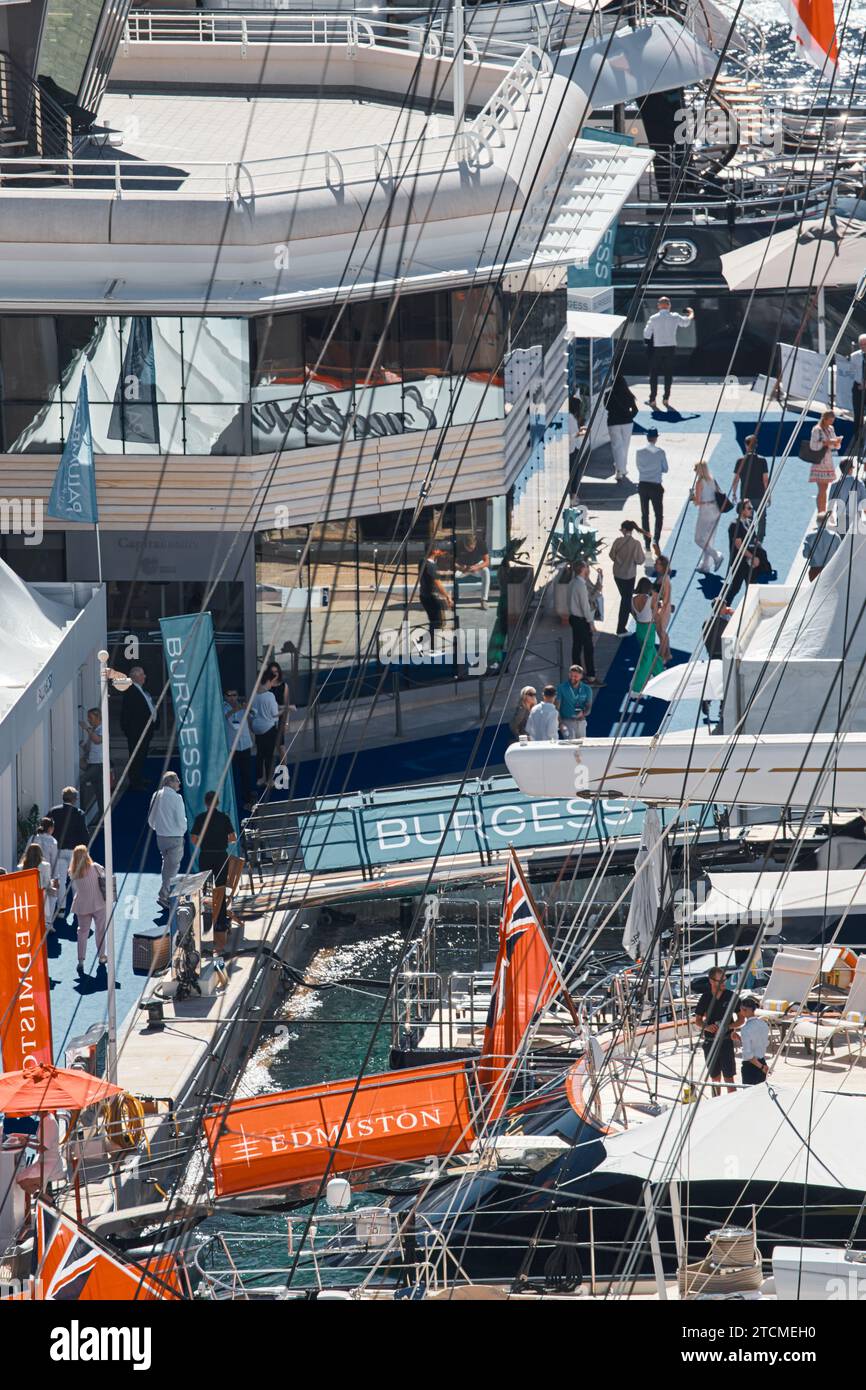 a lot of luxury yachts at the famous motorboat exhibition in the ...