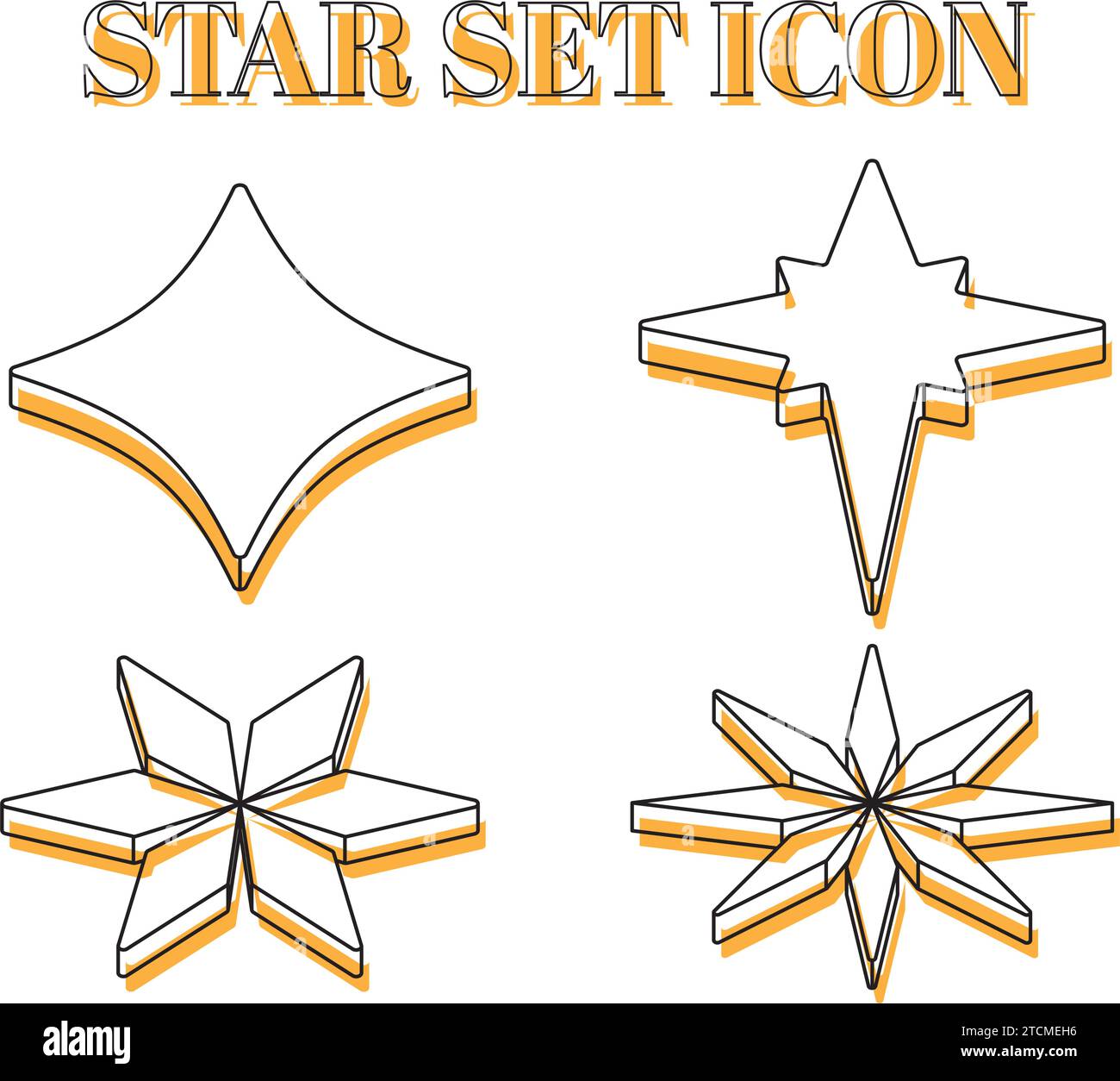 Set of isometric star shapes icons Vector Stock Vector Image & Art - Alamy