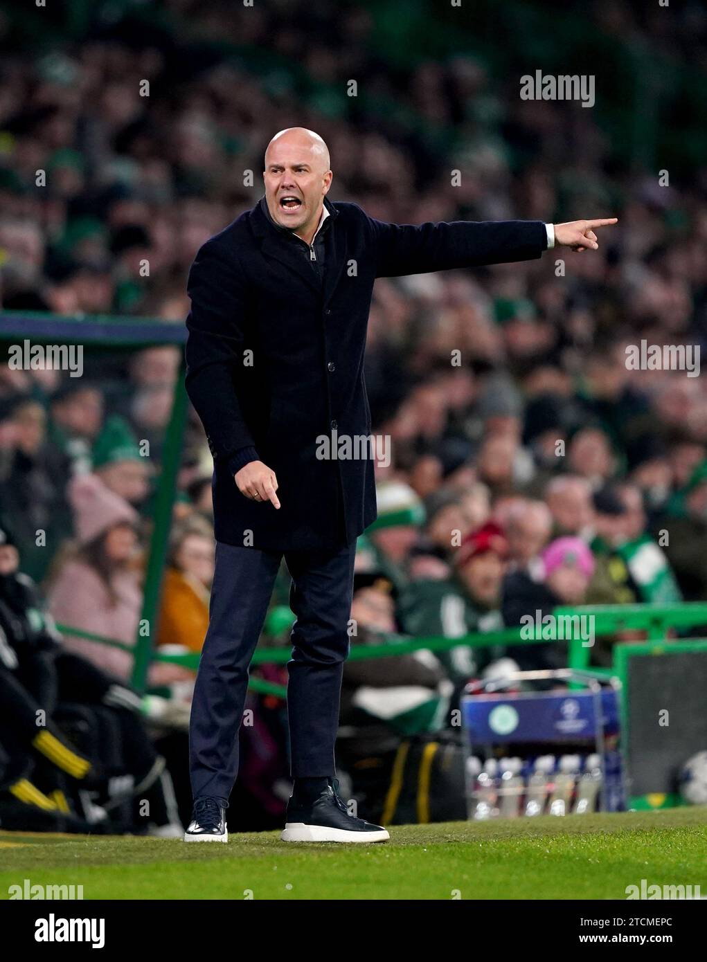 Feyenoord manager Arne Slot gestures on the touchline during the UEFA ...