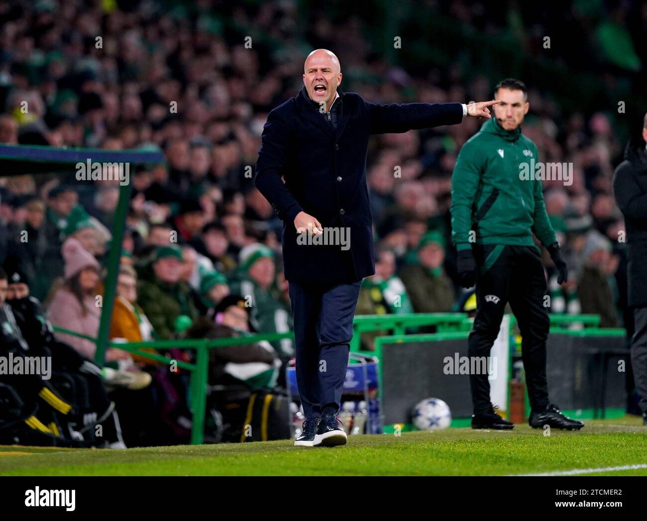 Feyenoord manager Arne Slot gestures on the touchline during the UEFA ...