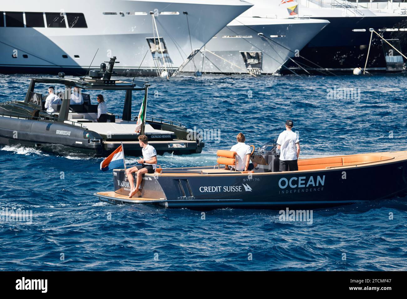 a lot of luxury yachts at the famous motorboat exhibition in the ...