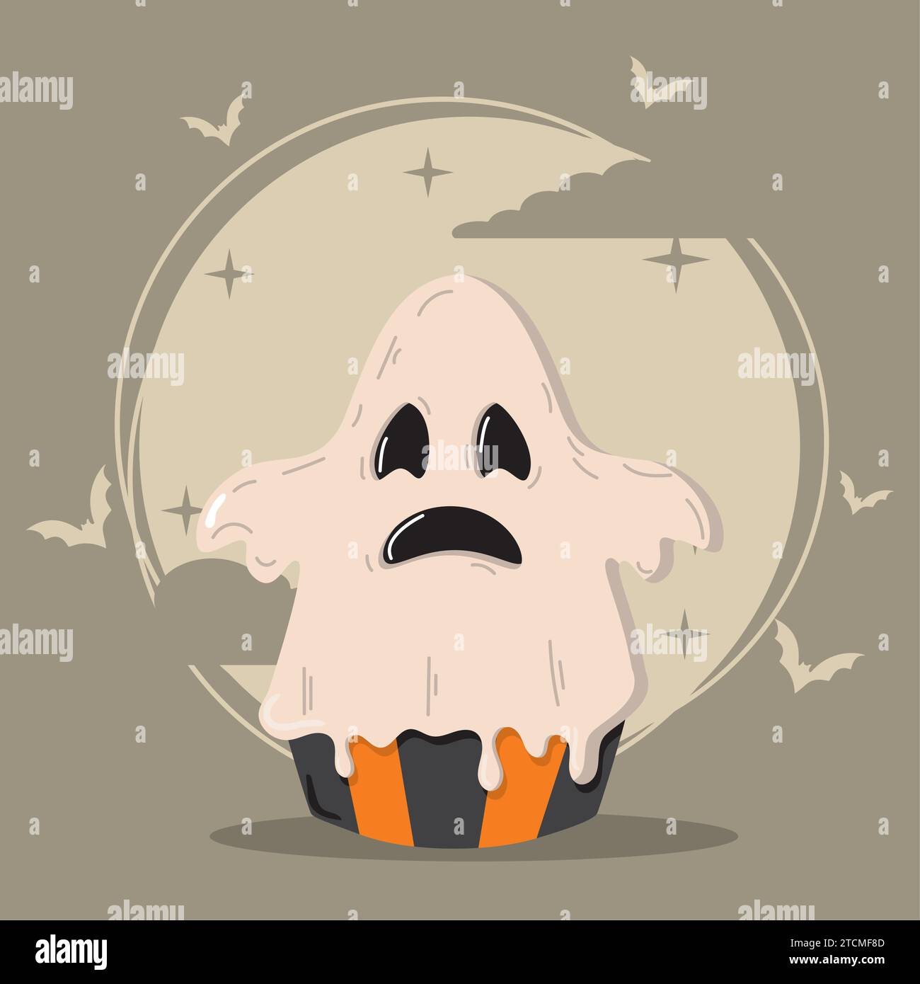 Cute ghost muffin halloween candy Vector Stock Vector Image & Art - Alamy