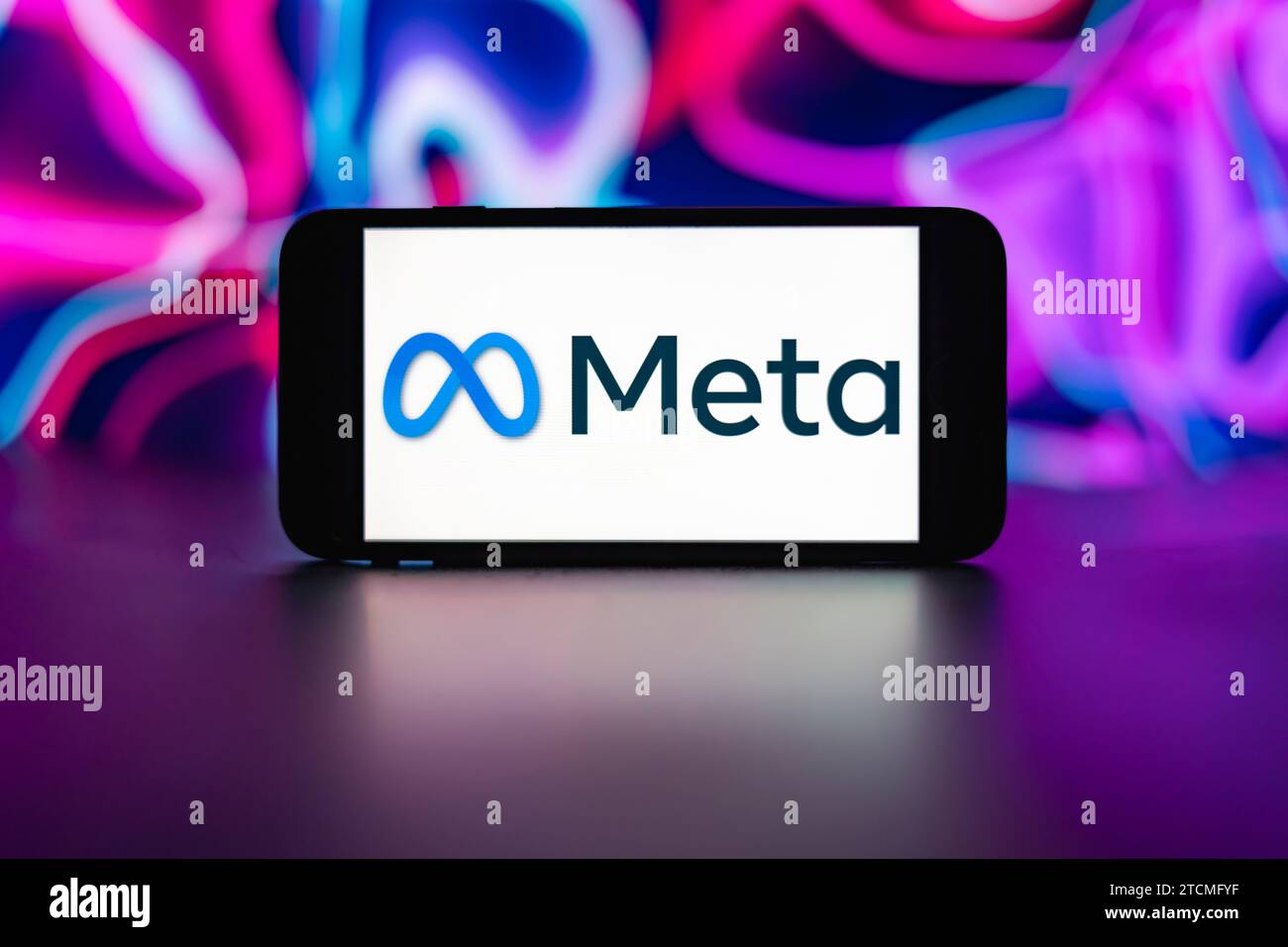 In this photo illustration, the Meta logo is seen displayed on a mobile ...