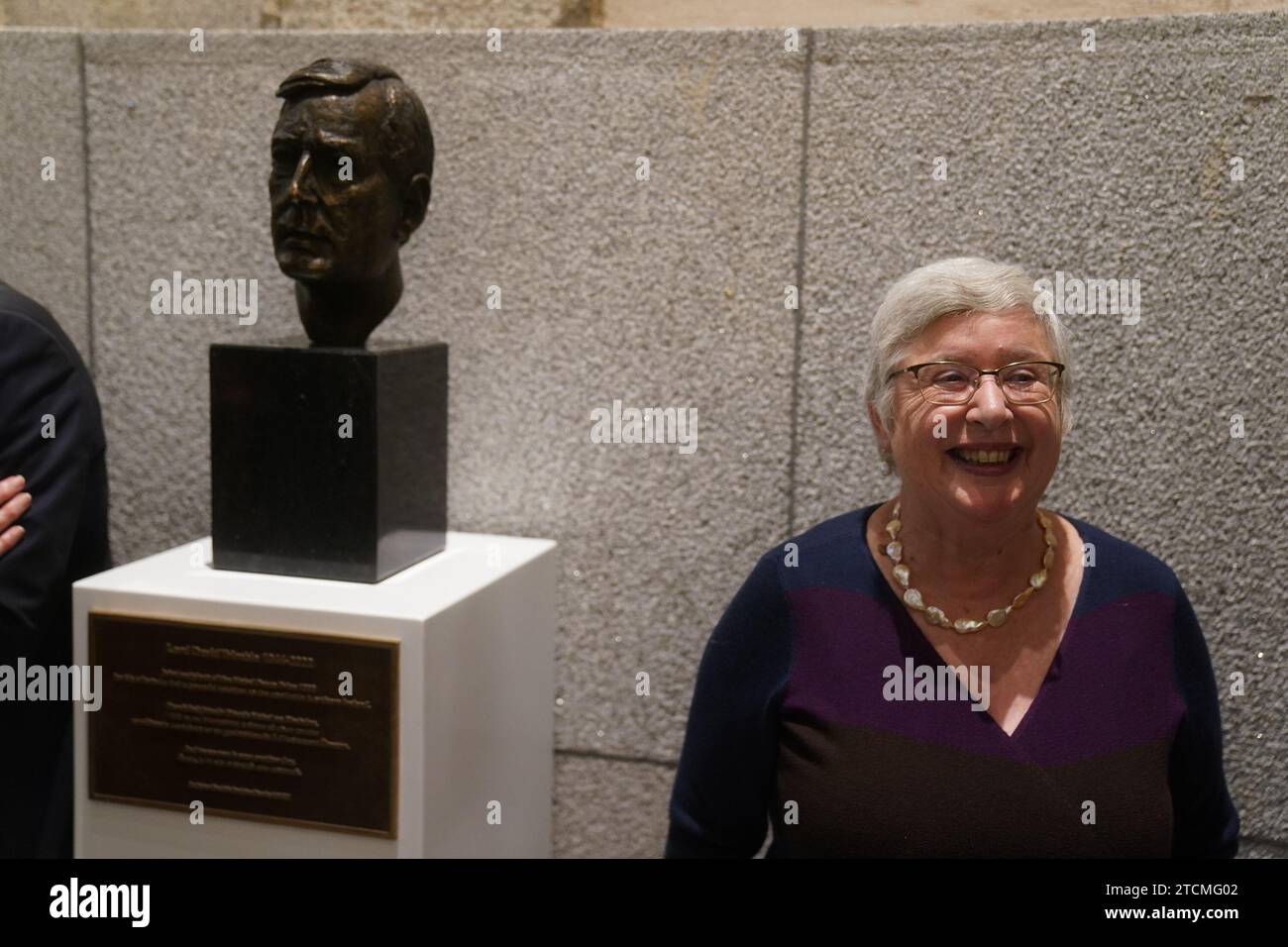 Lord Trimble's widow, Lady Daphne at the unveiling of a bust of her ...