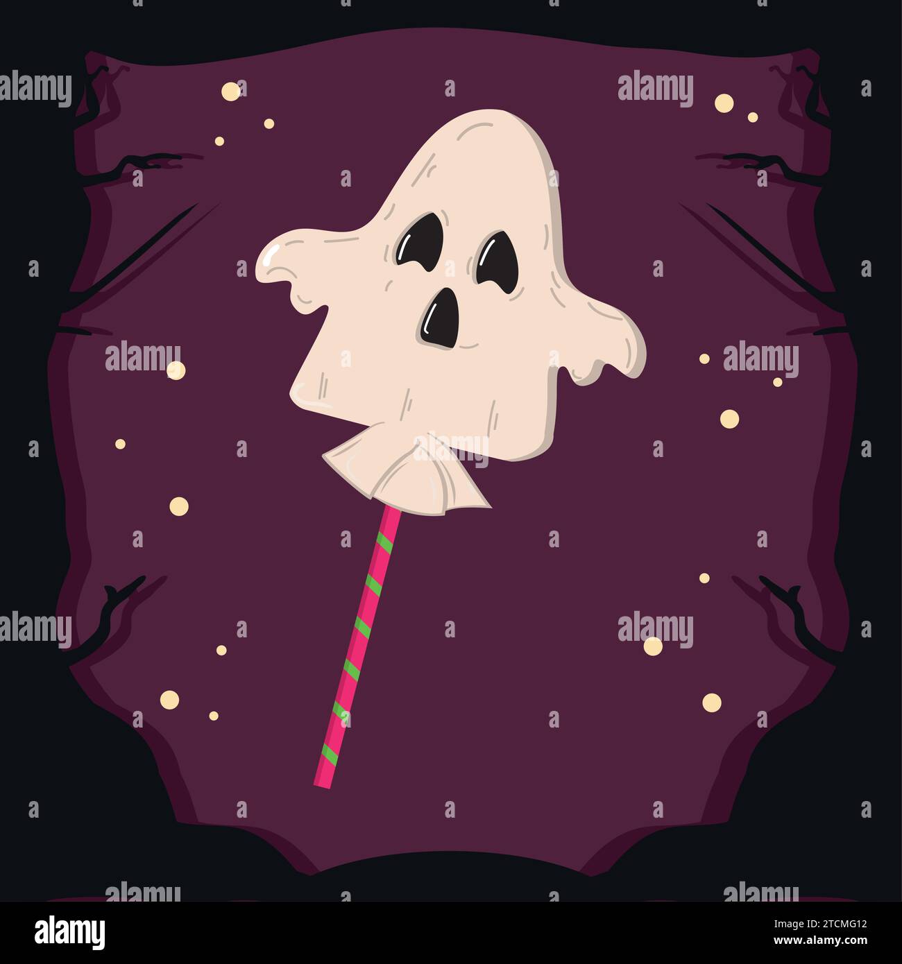 Cute ghost halloween lollipop candy Vector Stock Vector Image & Art - Alamy