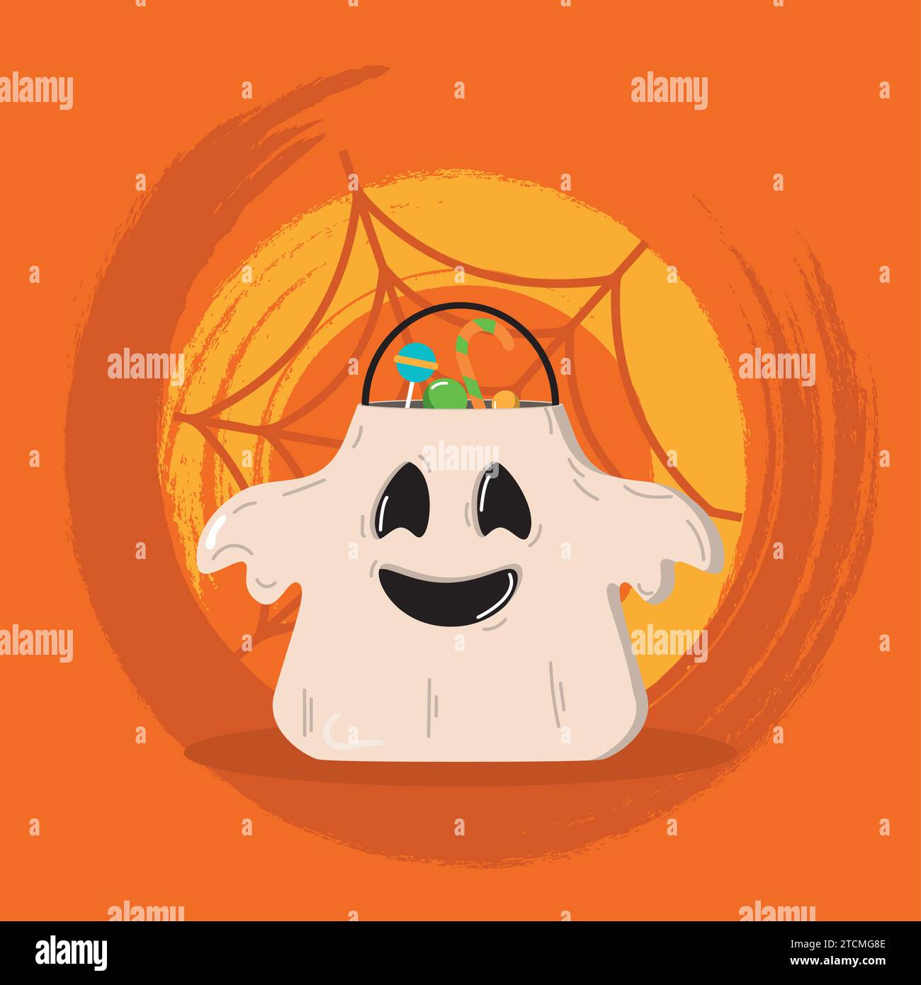 Cute halloween ghost jack o lantern Vector Stock Vector Image & Art - Alamy