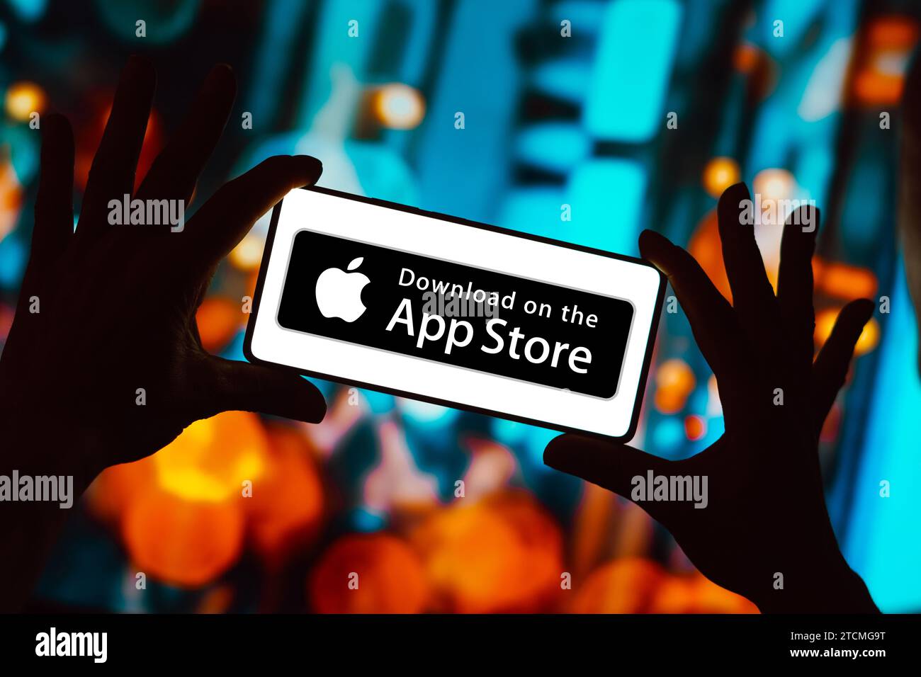 In this photo illustration, the Download on the App Store logo is ...