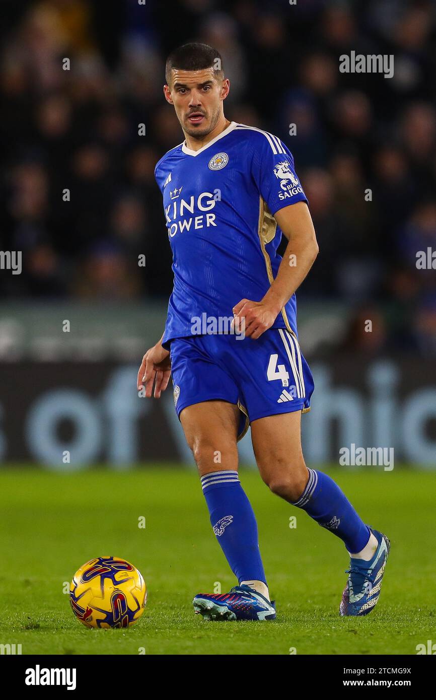 Conor Coady #4 of Leicester City in action during the Sky Bet ...