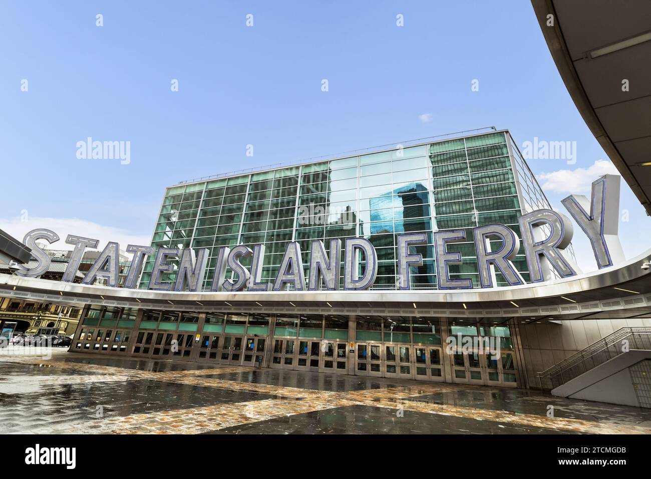The exterior of the Staten Island Ferry building in Lower Manhattan ...