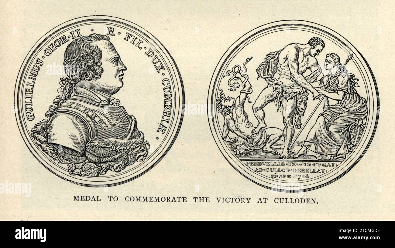 Medal commemorating the Battle of Culloden, Duke of Cumberland, Vintage ...