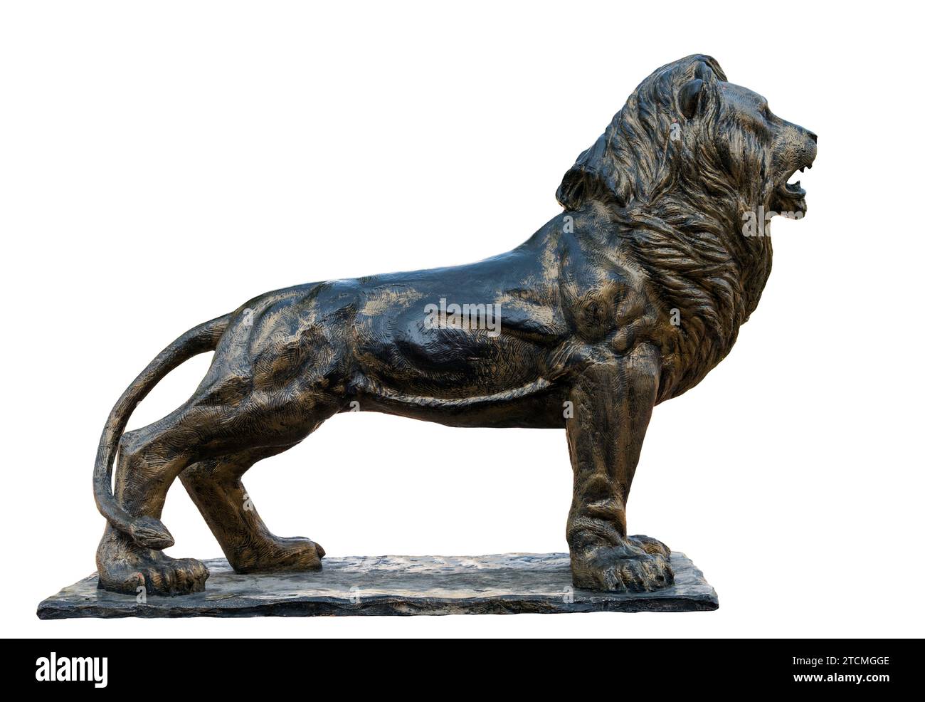 Monument of Lion sculpture side view isolated on white background Stock ...