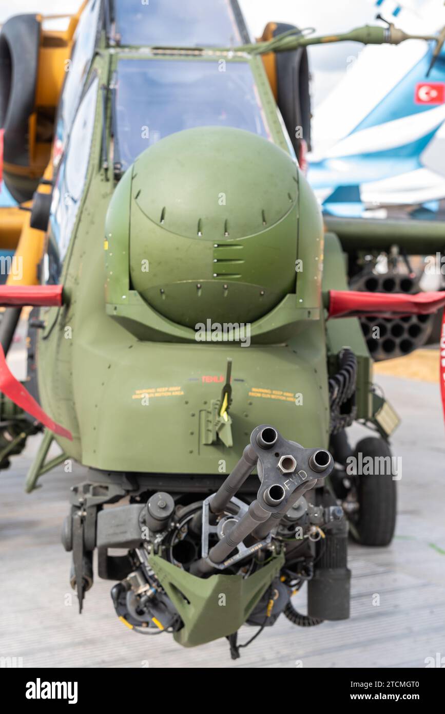 Gun of Turkish Aerospace Industries Agusta Westland T129 Atak attack ...