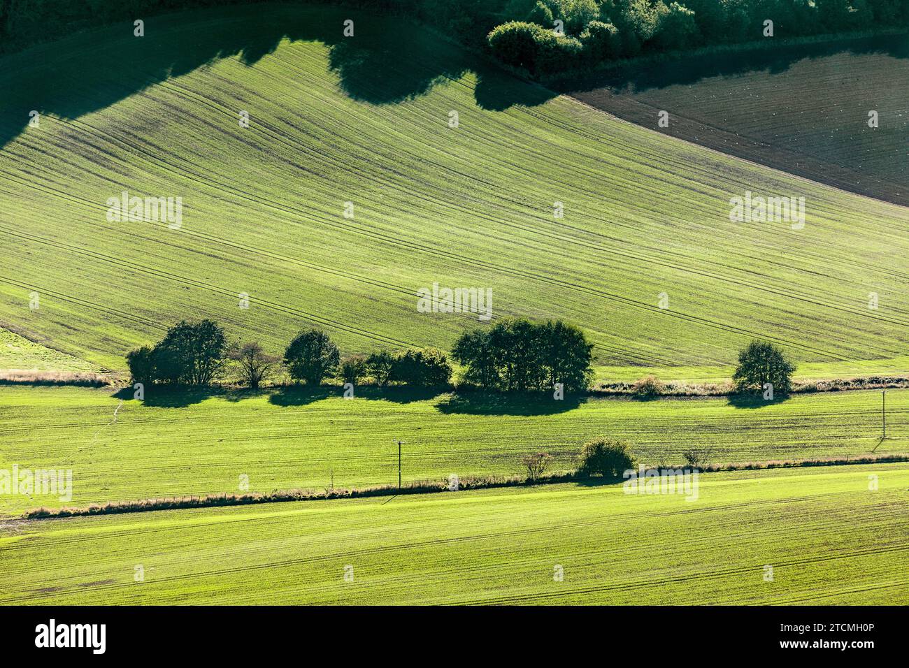 Dramatic view across fields from Sutton Bank, North York Moors National ...