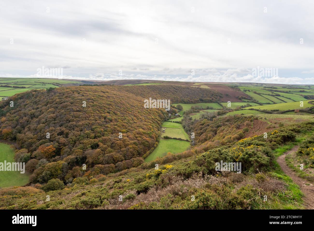 Landscape photo of the autumn colours in the Doone valley in Exmoor ...