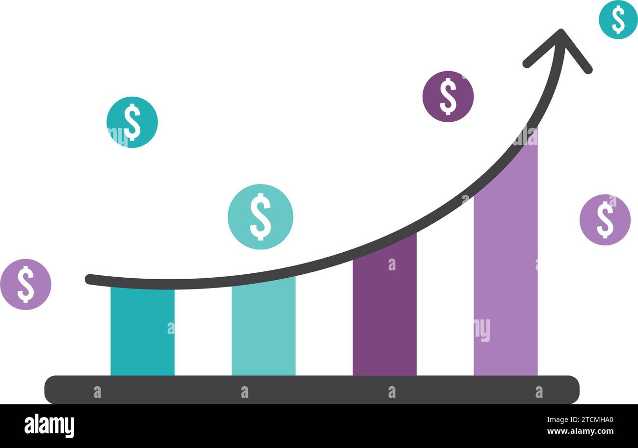 Growing business graph Finance icon Vector Stock Vector Image & Art - Alamy