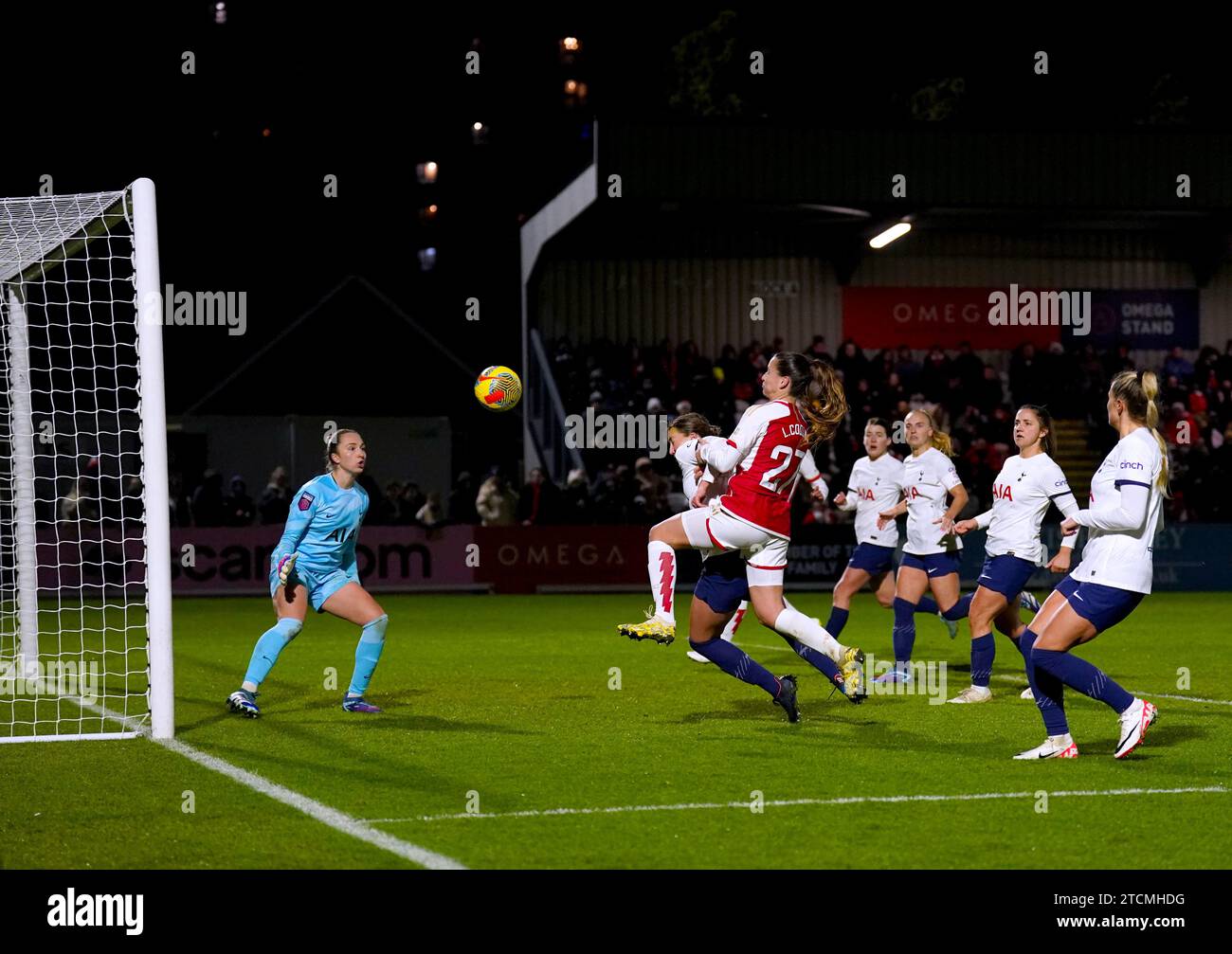 Arsenal's Laia Codina scores their side's third goal of the game during ...