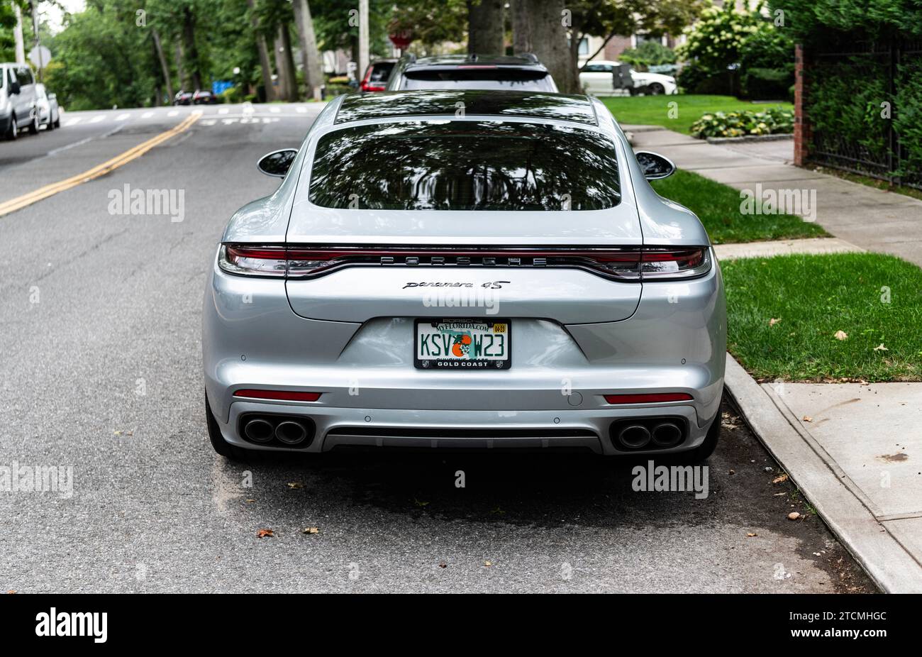 New York City, USA - August 26, 2023: Porsche Panamera sportscar car ...