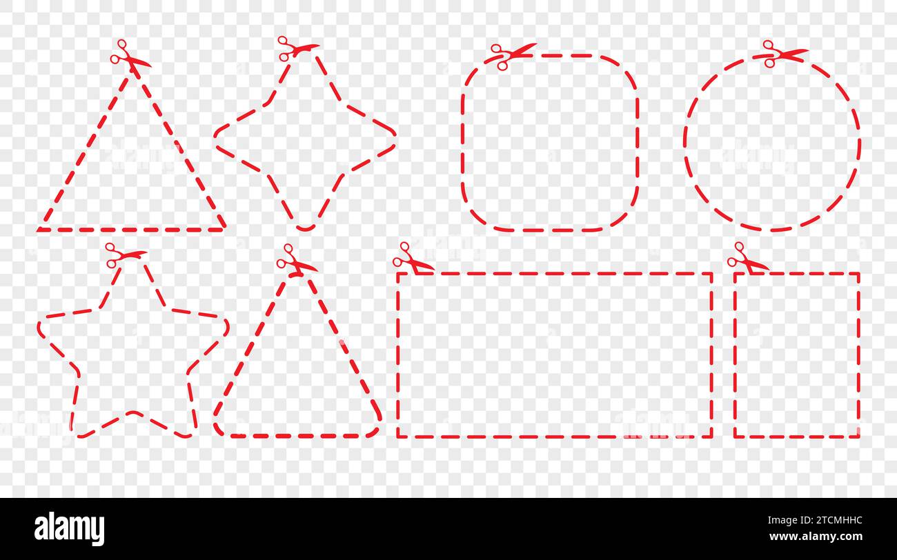 Vector cutting lines icon set. Geometric shapes Stock Vector Image ...