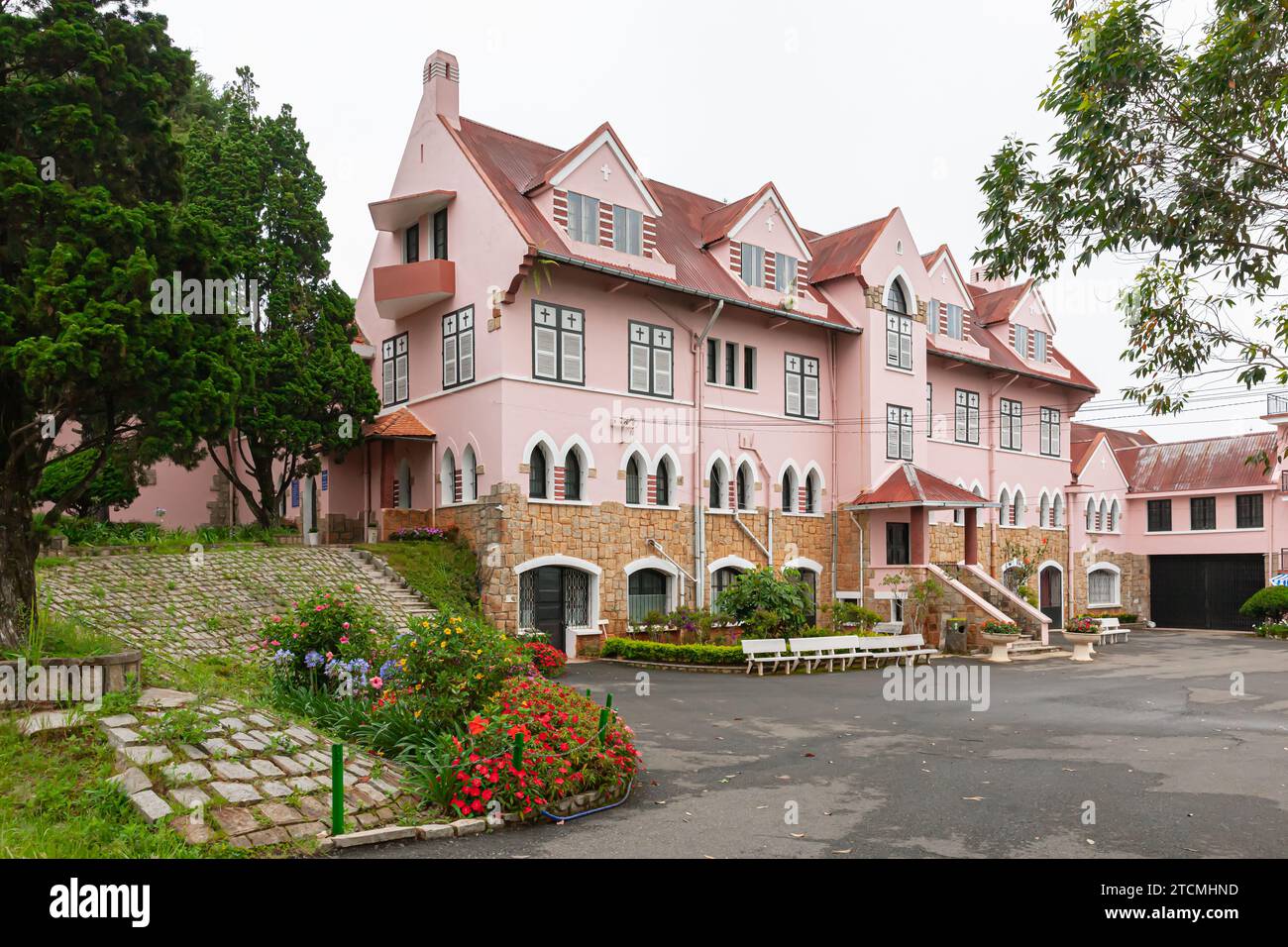 Mai Anh Domaine De Marie Church diocese on blue sky background, hidden ...