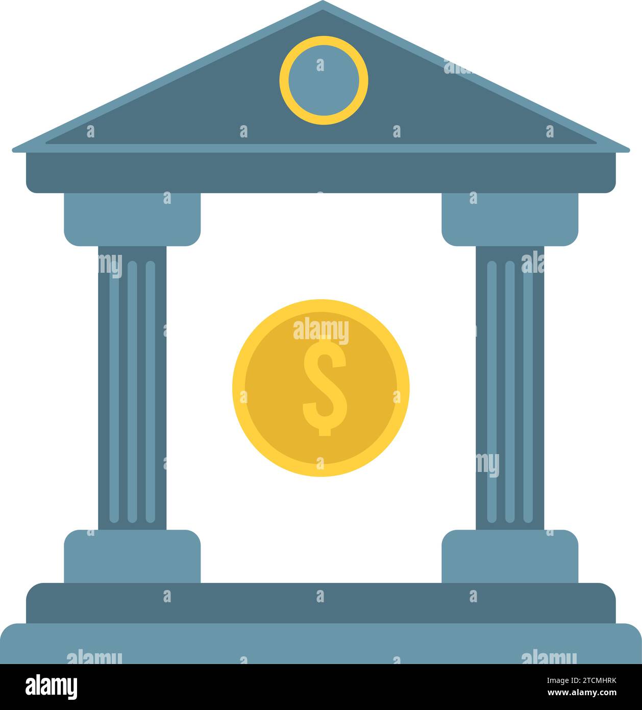 Bank building golden coin Cut Out Stock Images & Pictures - Alamy