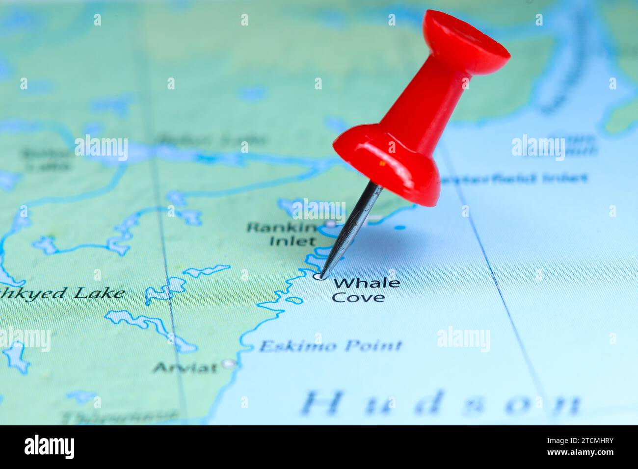 Whale Cove, Canada pin on map Stock Photo - Alamy