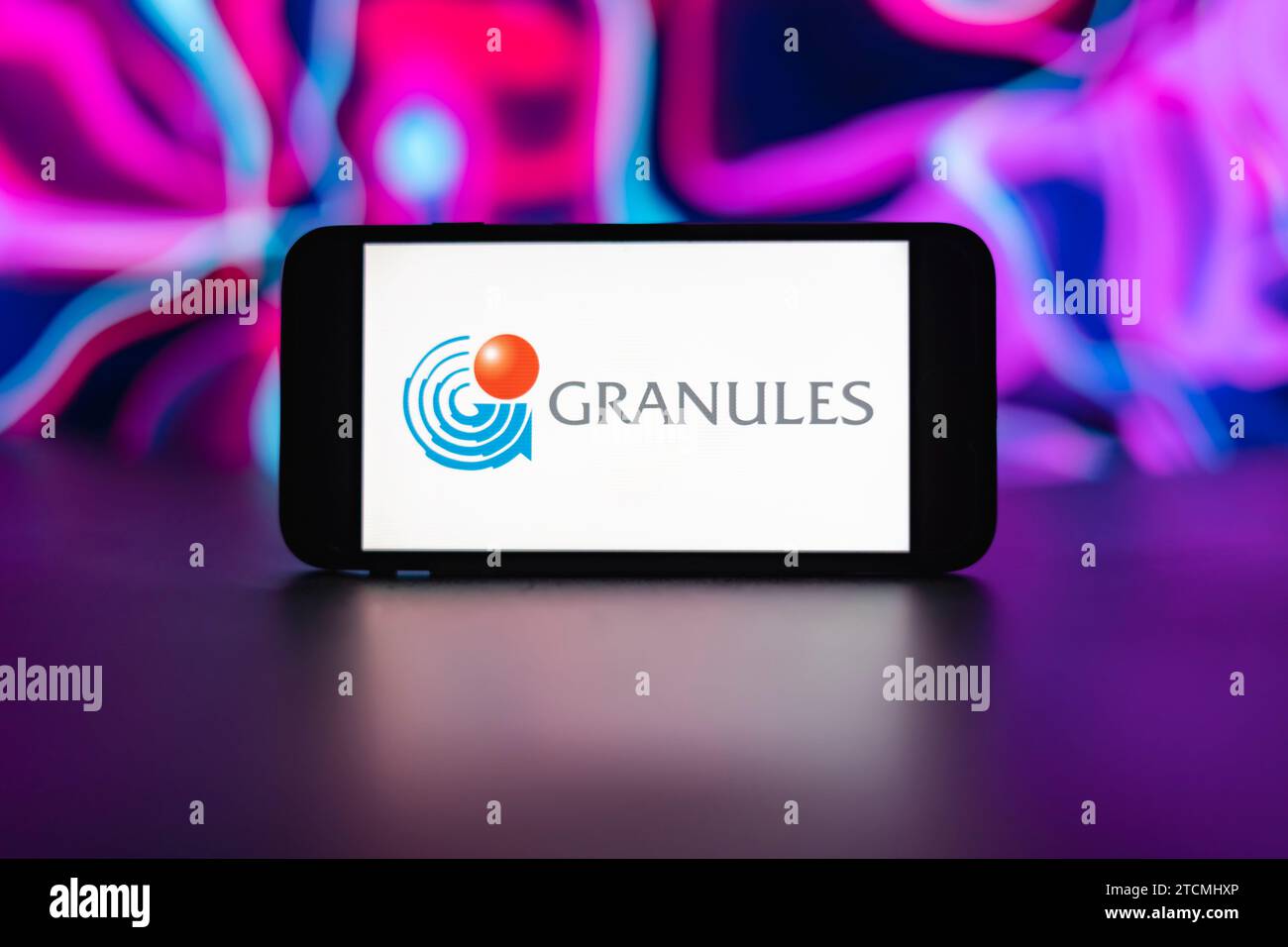 In this photo illustration, the Granules logo is seen displayed on a ...