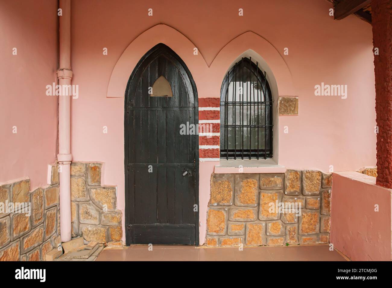 Antique Vietnamese window with decoration pattern on bricks wall Stock ...