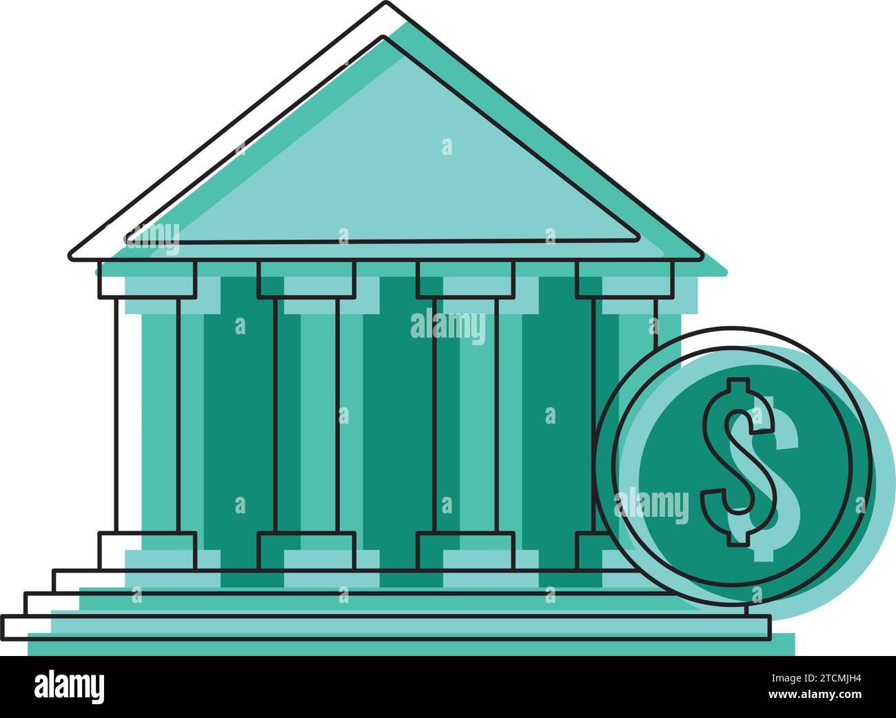 Bank building Finance icon Vector Stock Vector Image & Art - Alamy