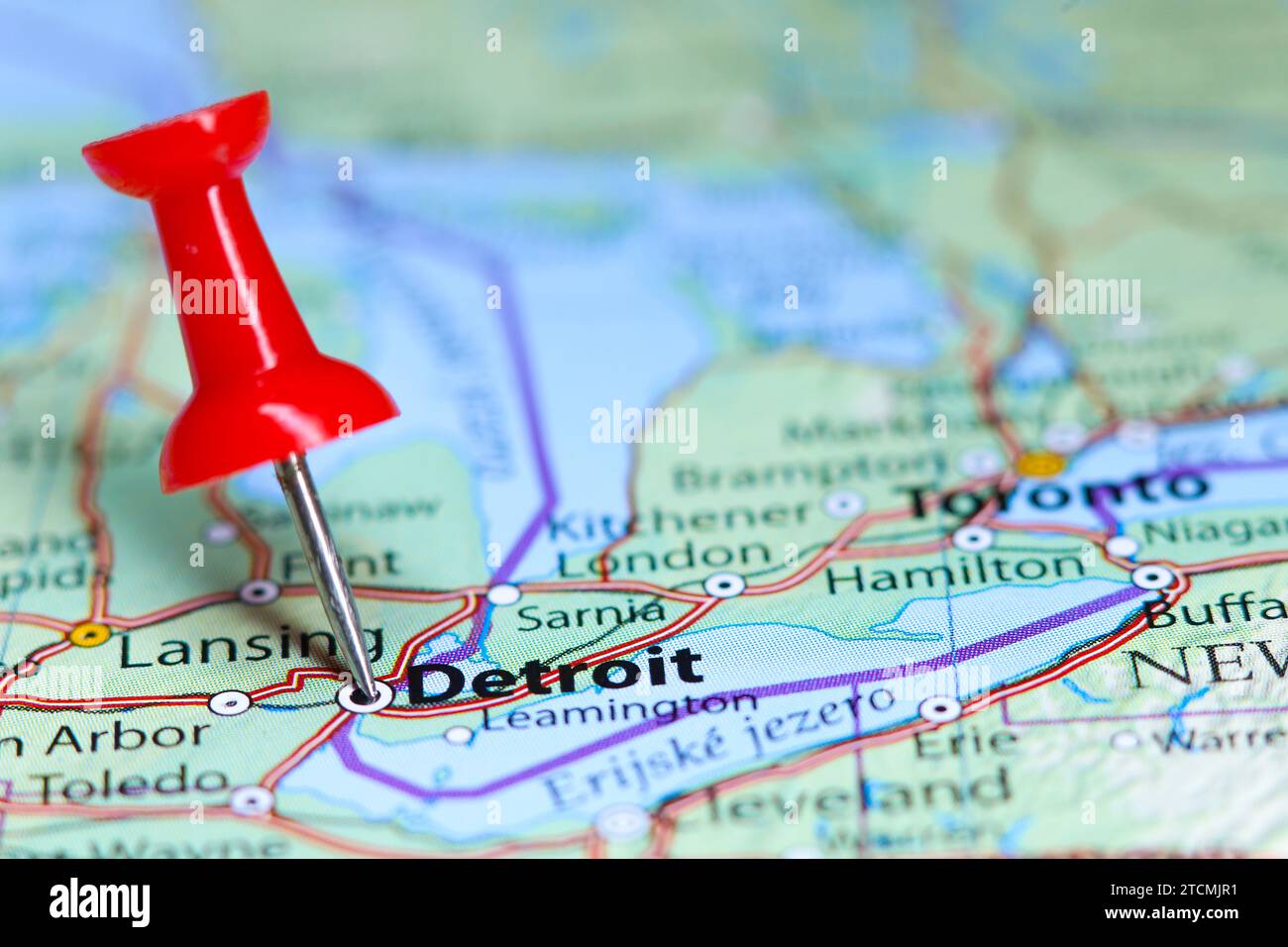 Detroit michigan map hi-res stock photography and images - Alamy