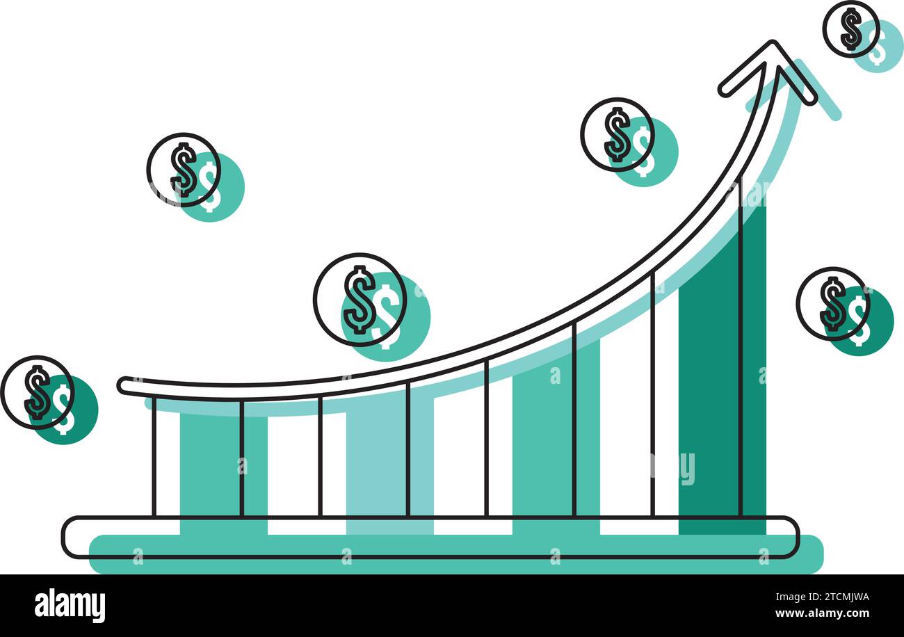 Financial line graph growing Stock Vector Images - Alamy