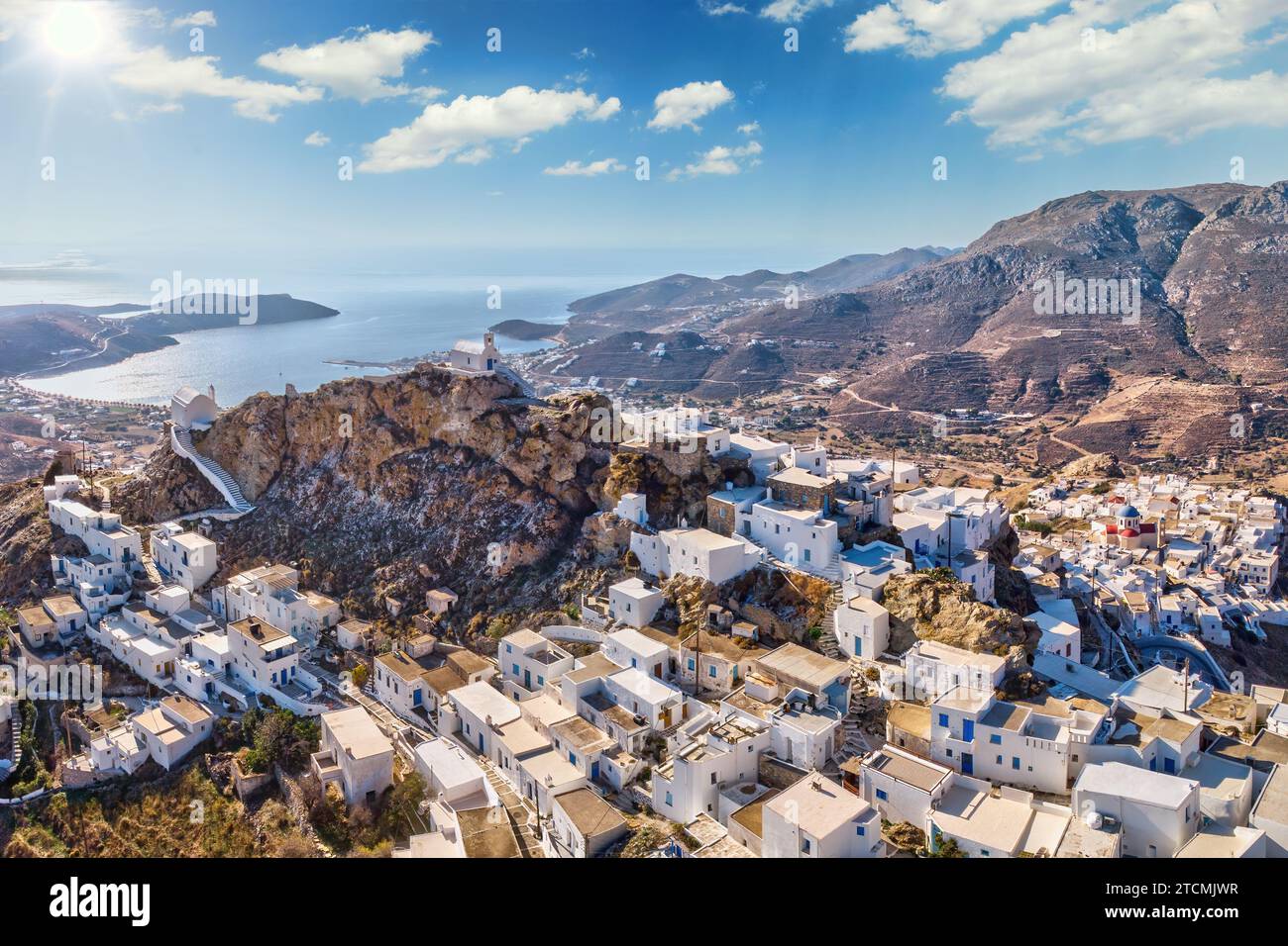 The traditional village Pano Chora of Serifos island in Cyclades ...