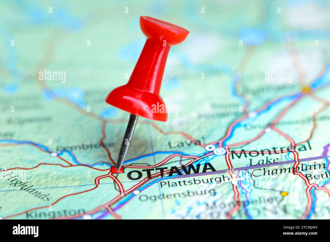 Ottawa, Canada pin on map Stock Photo - Alamy