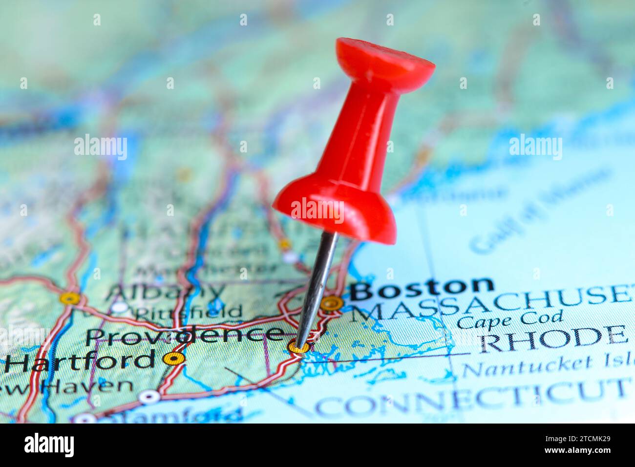 Providence, Rhode Island pin on map Stock Photo - Alamy