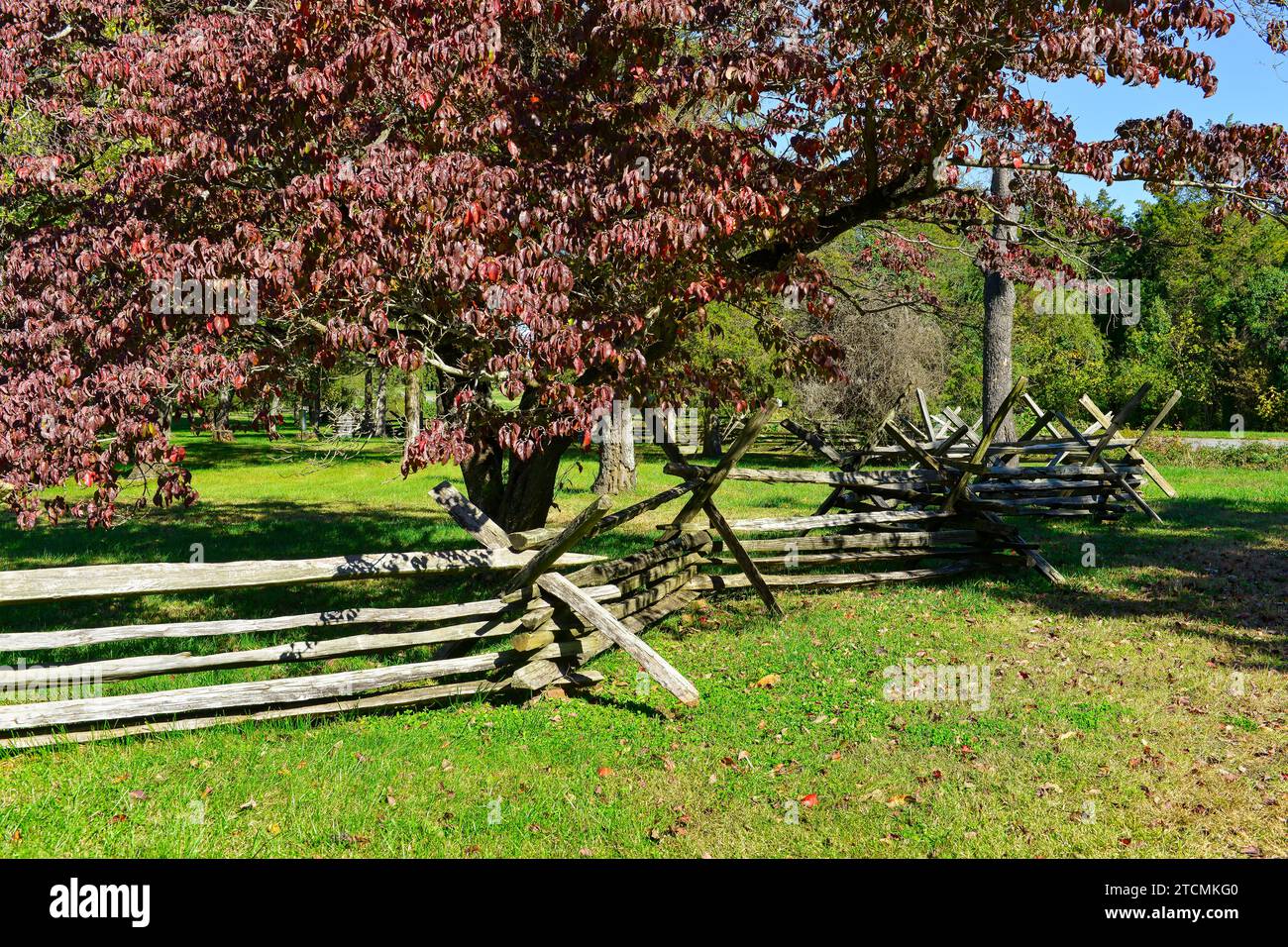 Zig-zag fences on the grounds of George Washington's Ferry Farm at ...