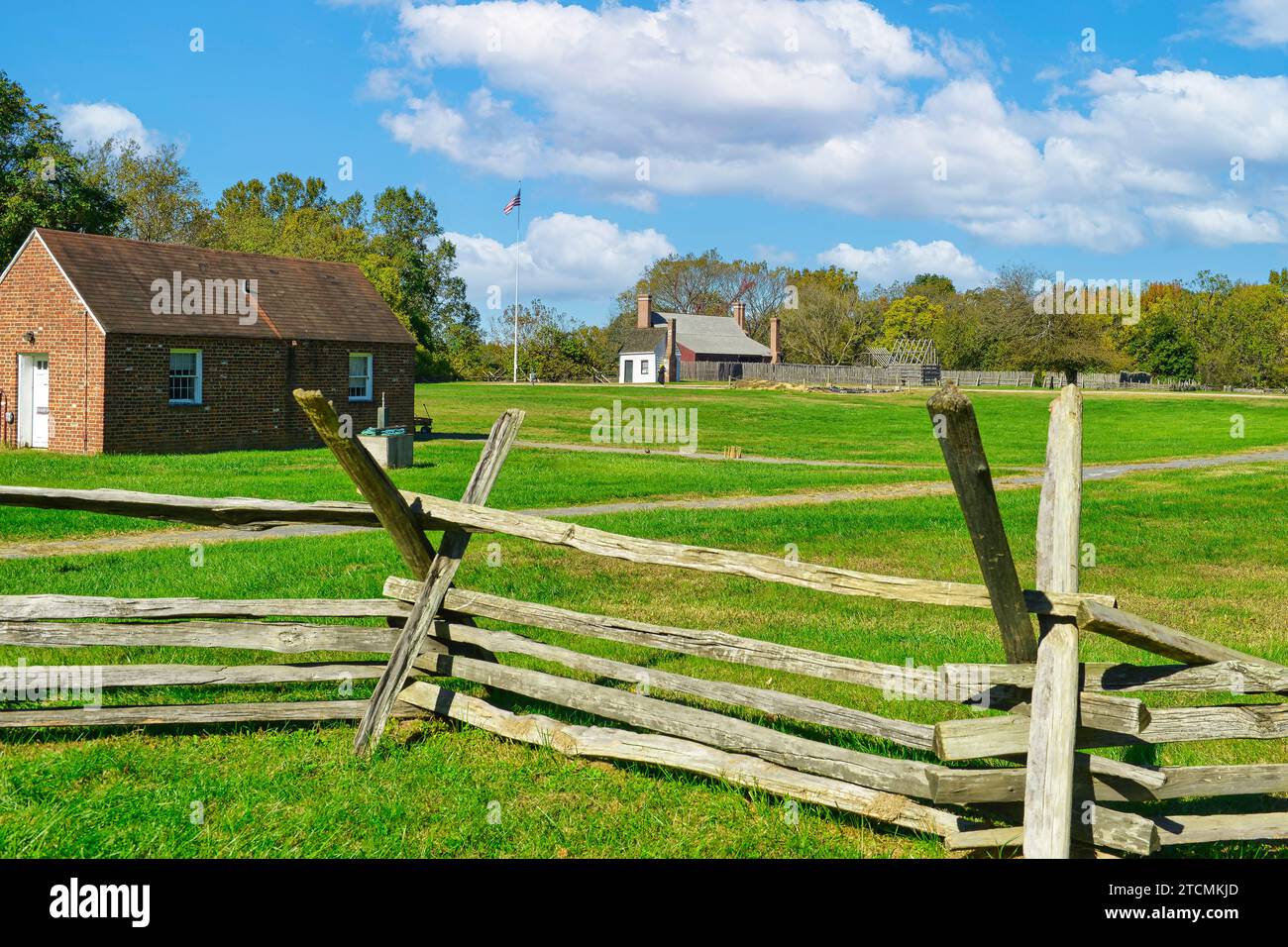 Zig-zag fences on the grounds of George Washington's Ferry Farm at ...