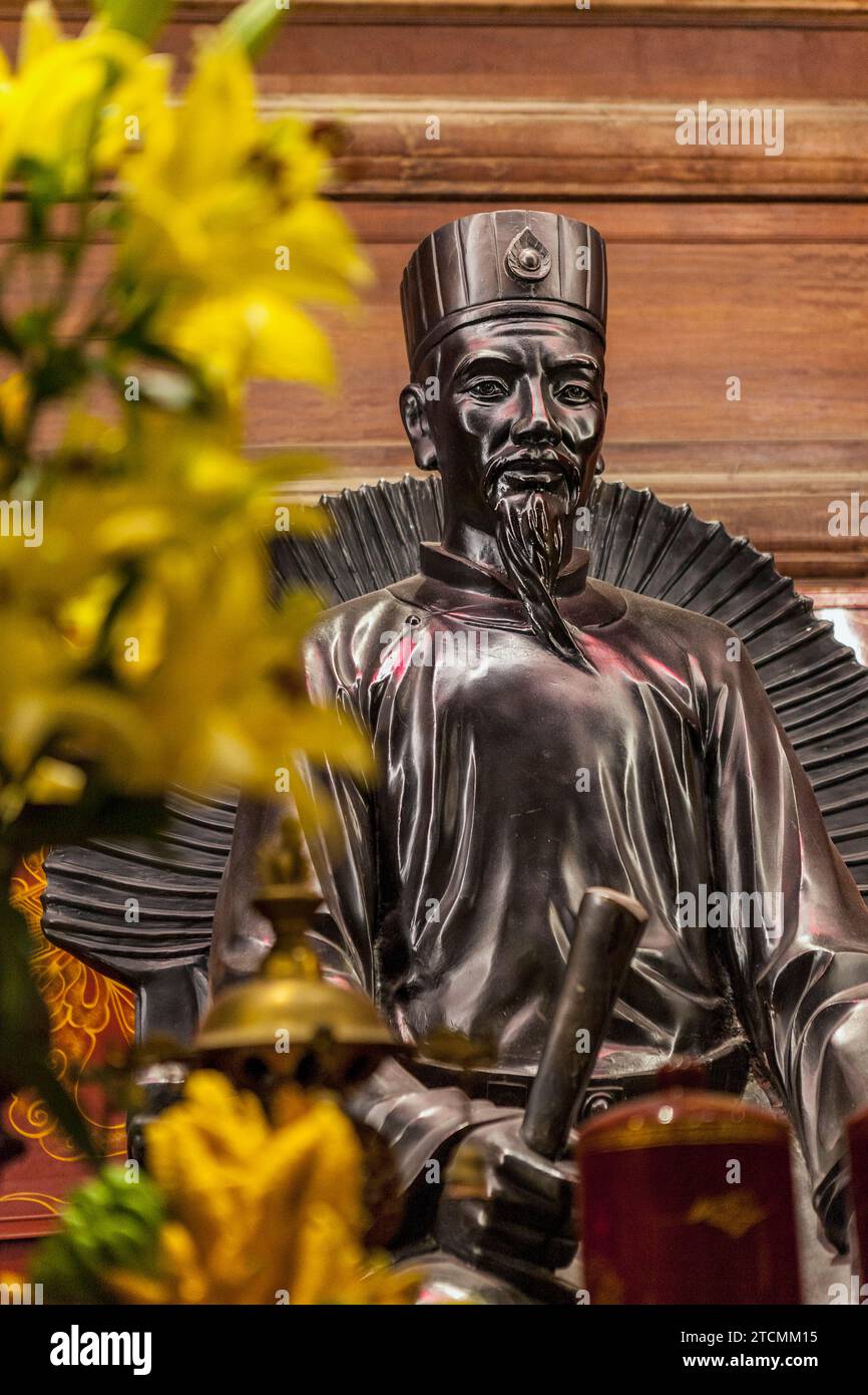 Statue of Chu Văn An, rector of the Imperial Academy in the Temple of ...