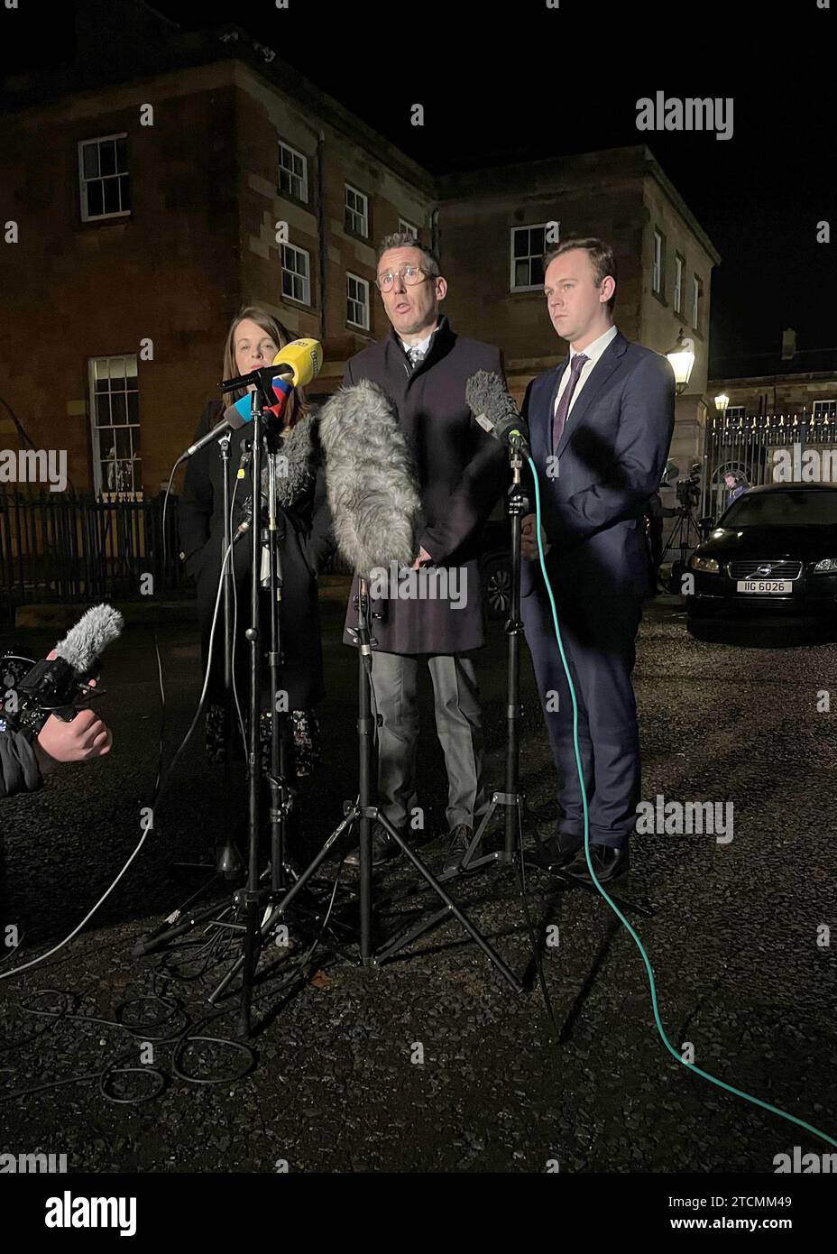 Alliance Party MLA Andrew Muir (centre), with Nuala McAllister and Eoin ...