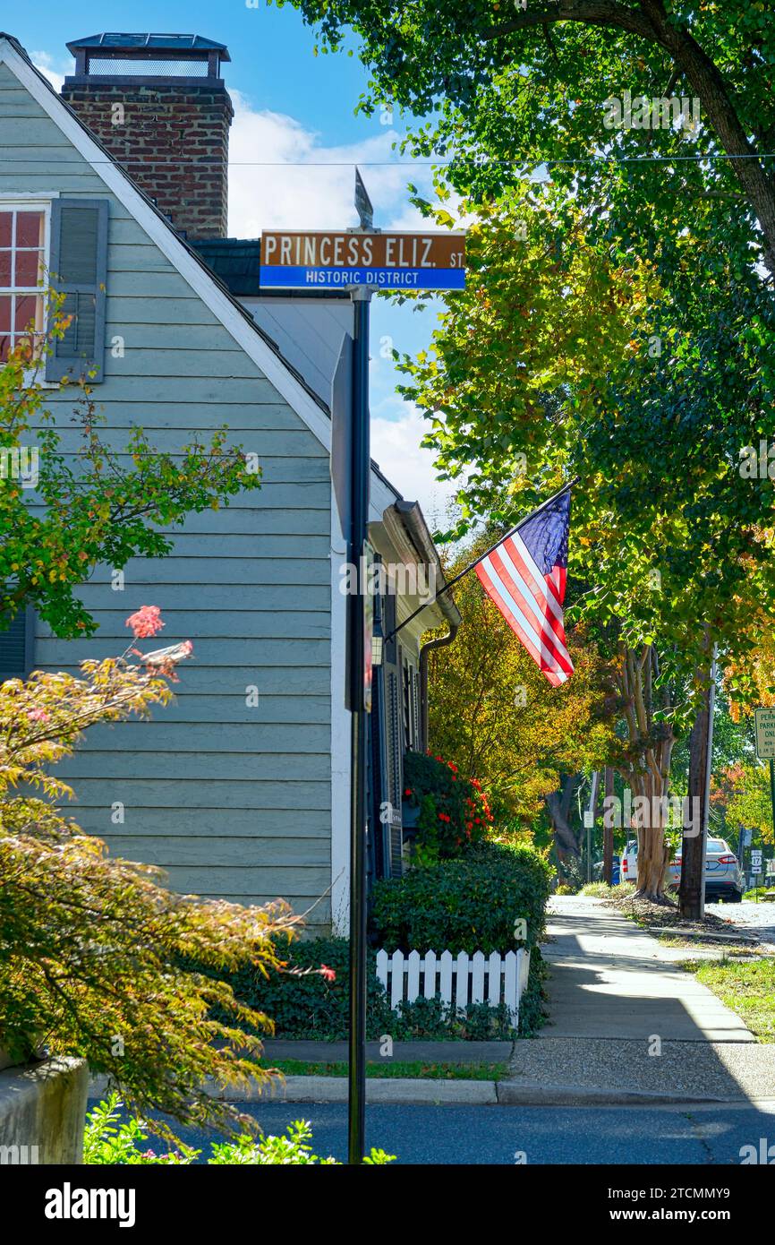 An American flag flies outside a house on the corner of Pricess ...