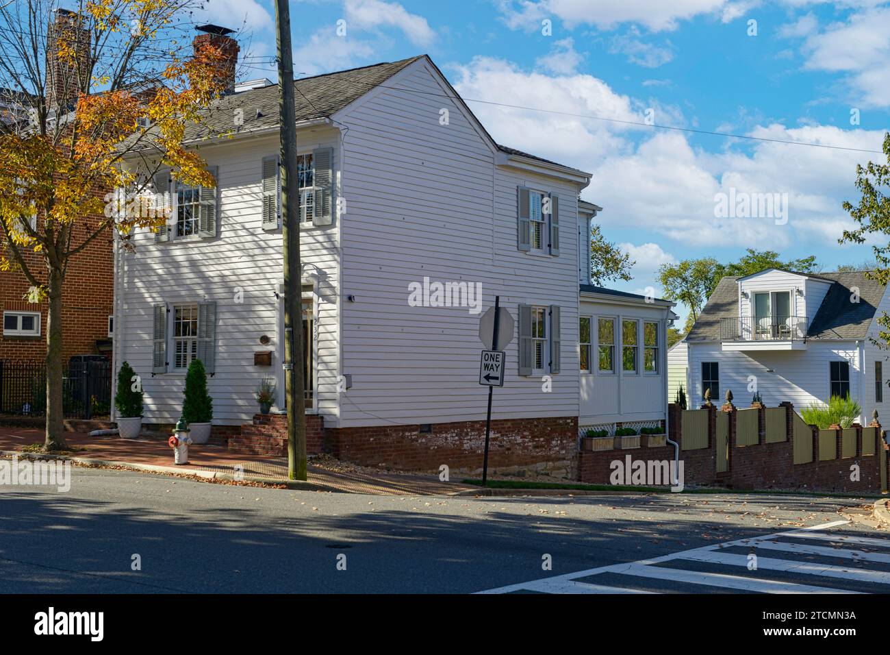 Outside a white-painted house on the corner of Princess Elizabeth and ...