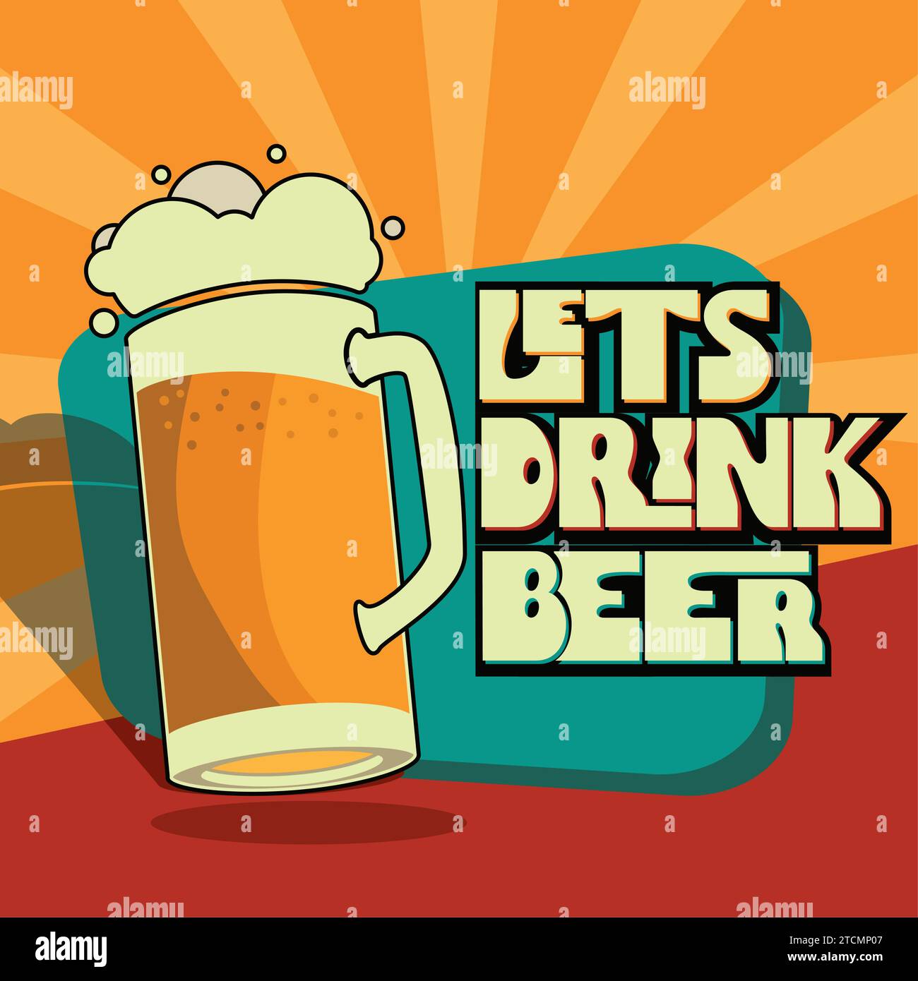 Lets drink beer poster Vector Stock Vector Image & Art - Alamy