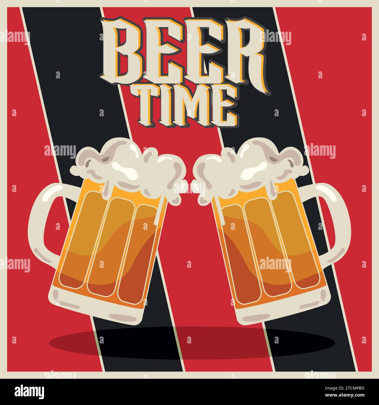 Vintage beer time poster Vector Stock Vector Image & Art - Alamy