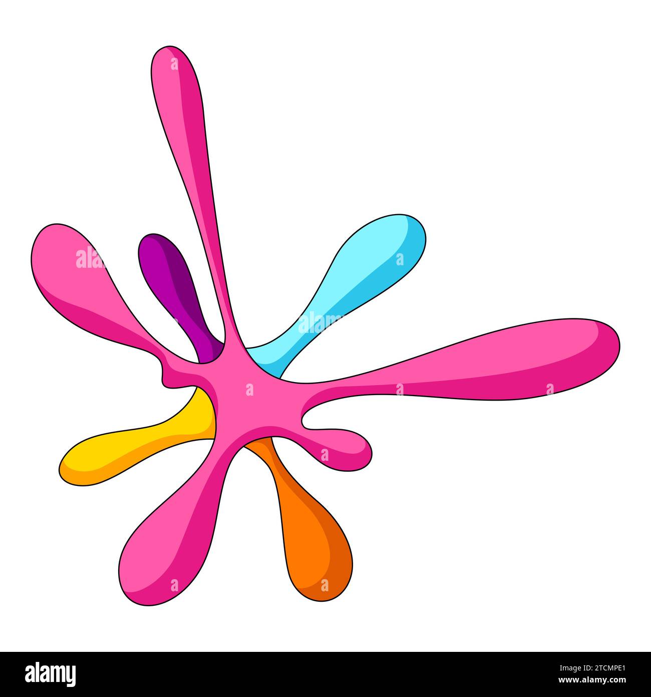 Decorative color abstract shape. Cartoon cute trendy creative image ...