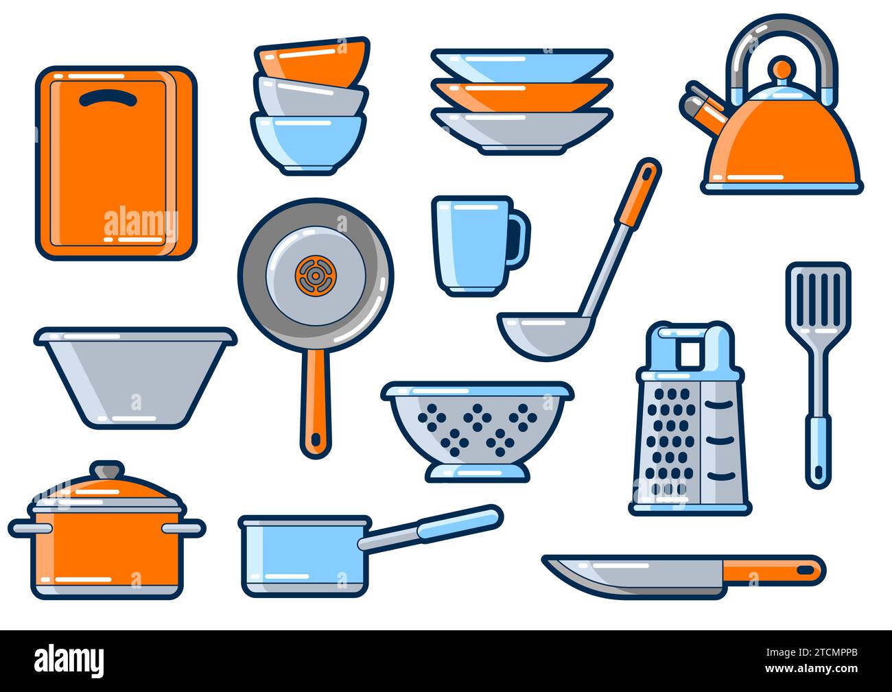 Set of kitchen utensils. Cooking tools for restaurant Stock Vector ...