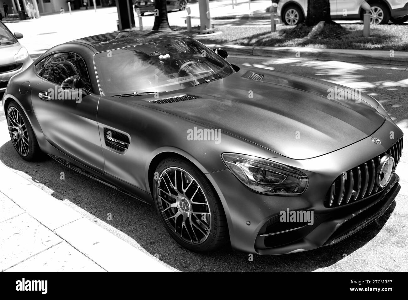 Miami Beach, Florida USA - April 15, 2021: matte mercedes benz v8 ...