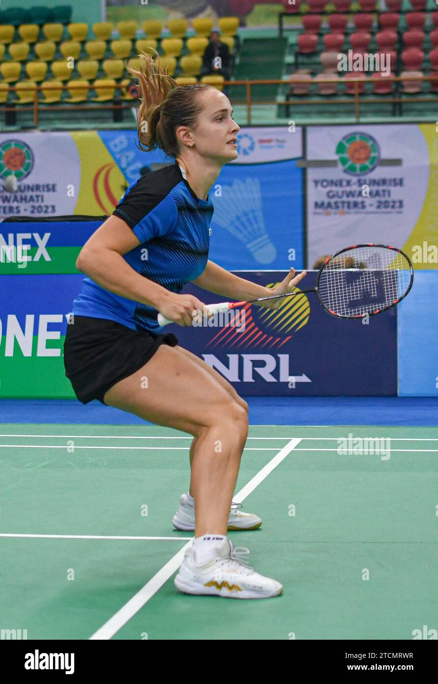 Christine Busch of Denmark plays against Terry Hee Yong Kai and Jessica ...