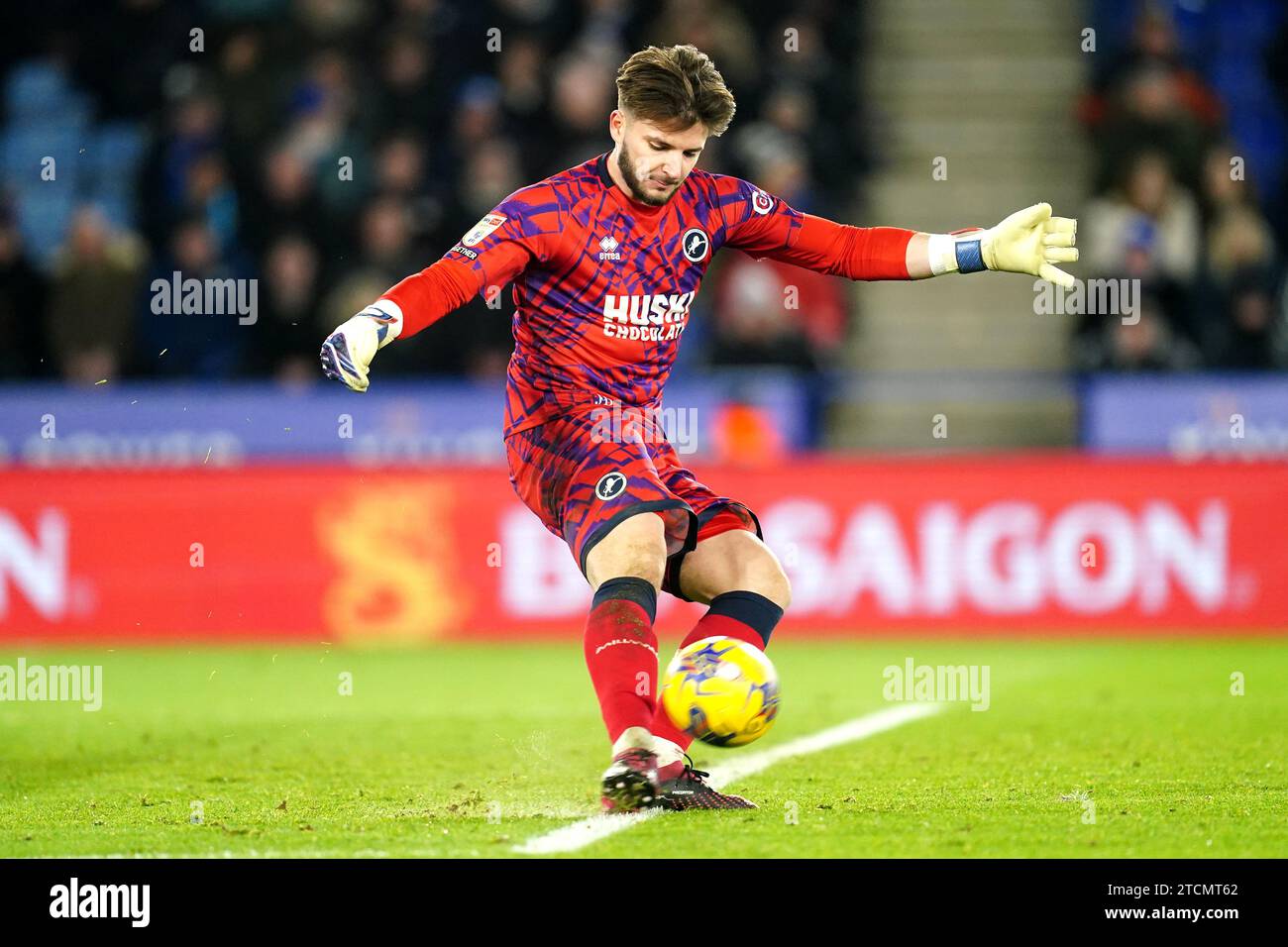Millwall goalkeeper Matija Sarkic takes a goal kick during the Sky Bet ...