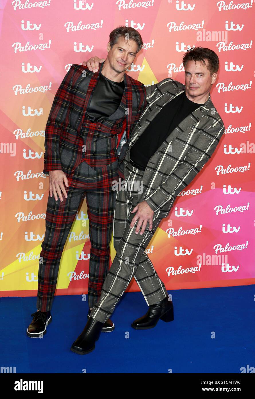 Scott Gill and John Barrowman attend the ITV Palooza! 2021 at The Royal ...