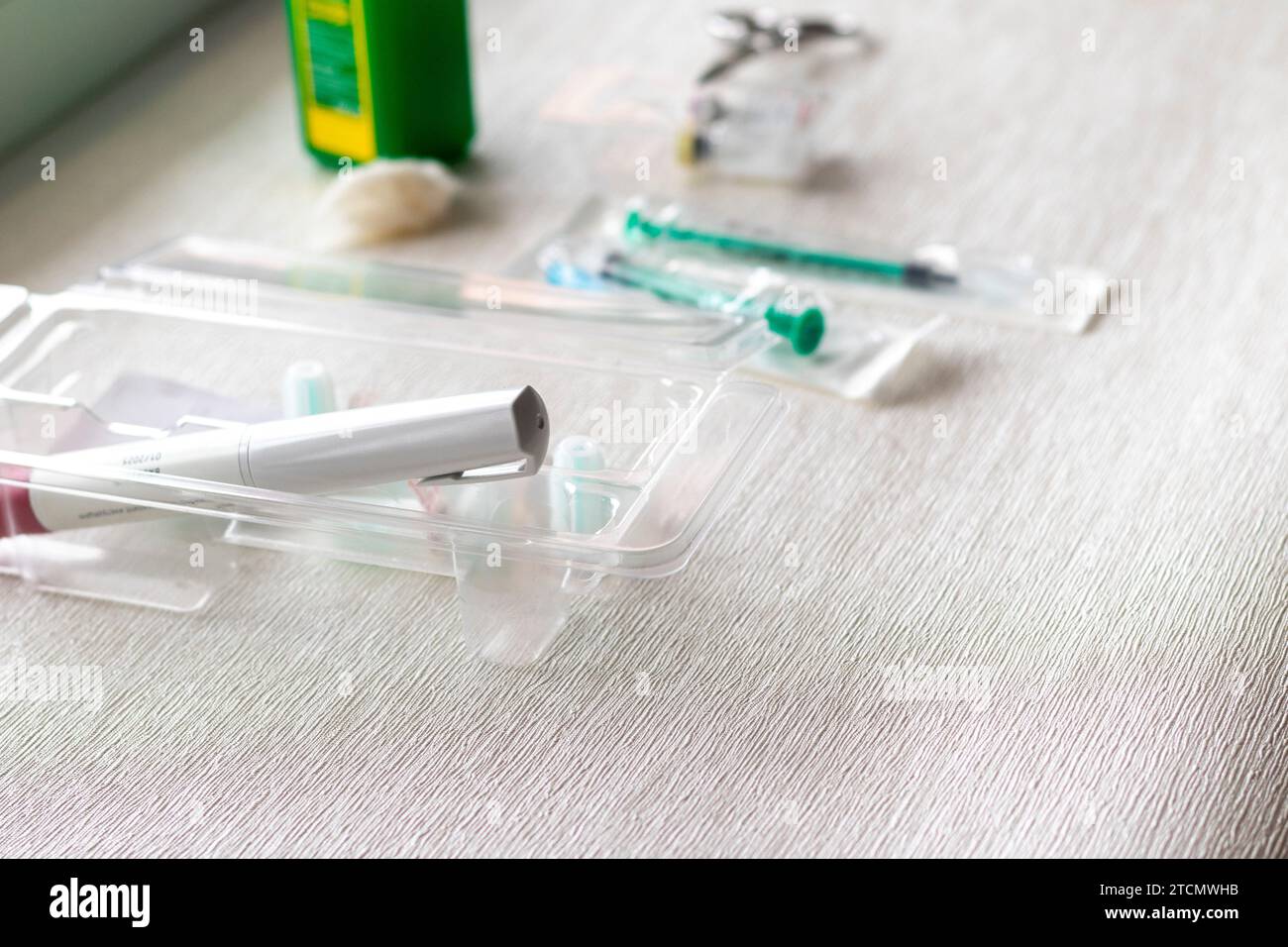 Shot of the syringes and medicine prepared for injection Stock Photo ...