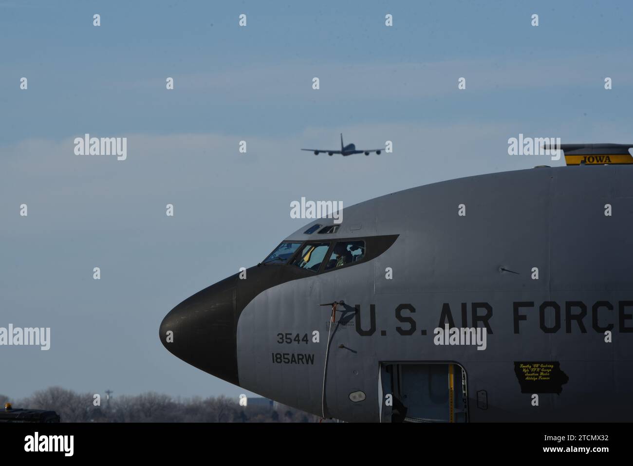 A U.S. Air National Guard KC-135 Stratotanker flying at the Iowa Air ...