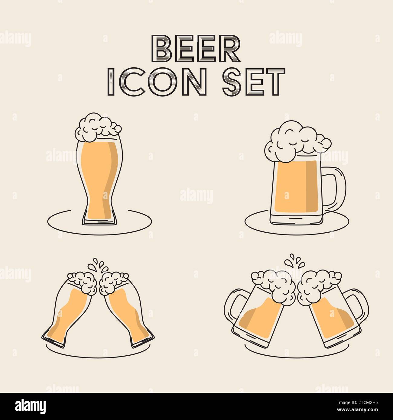Set of beer glasses icons Vector Stock Vector Image & Art - Alamy